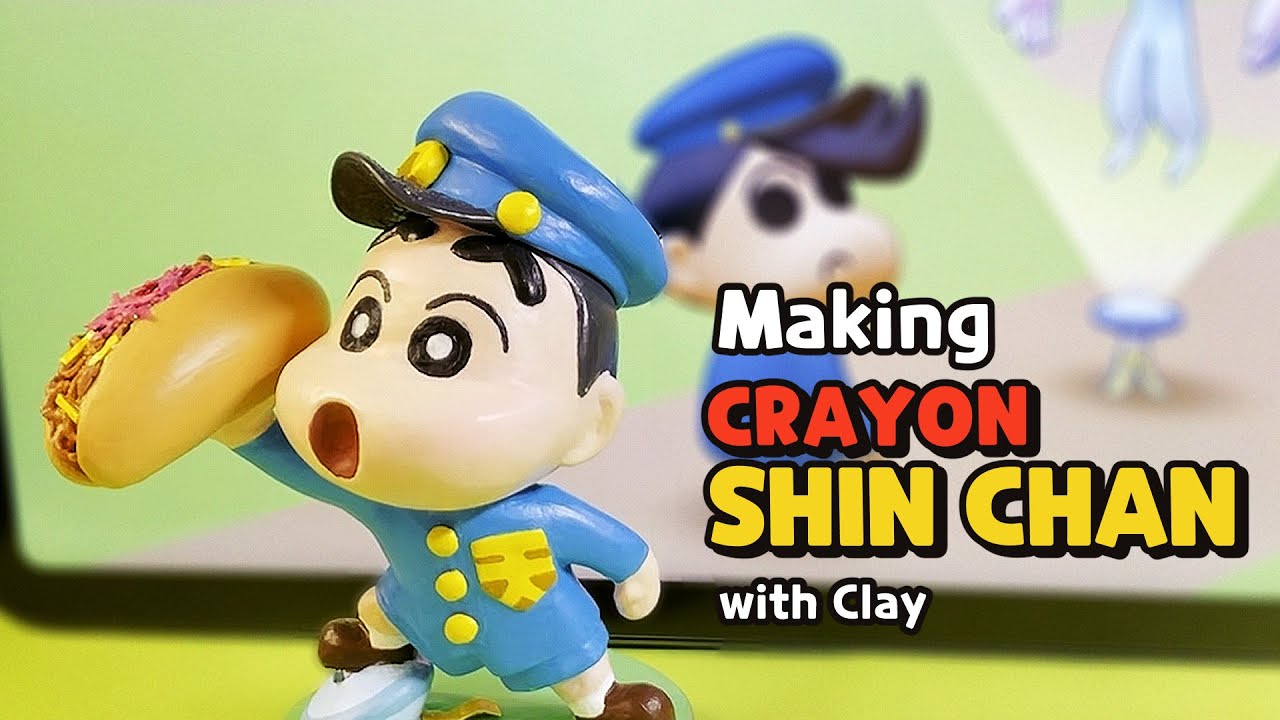 [클레이] 짱구 교복 피규어 만들기 + 철수. 천하떡잎학교. 짱구는 못말려 | Crayon Shin-Chan Clay ...