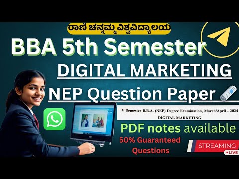 BBA 5th Semester NEP Digital Marketing Question Paper | RCUB #NEP - YouTube