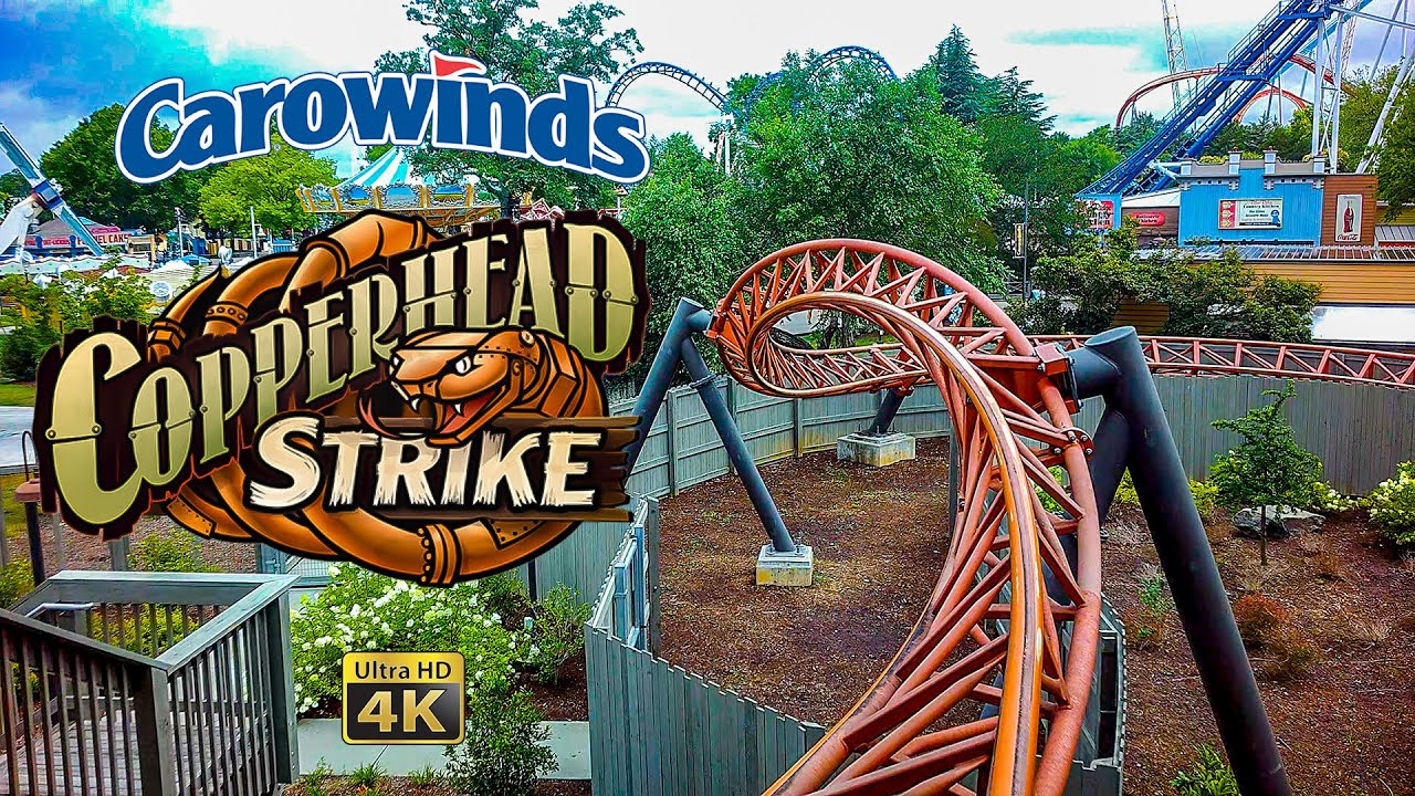 2023 Copperhead Strike Roller Coaster On Ride Front Seat 4K POV ...