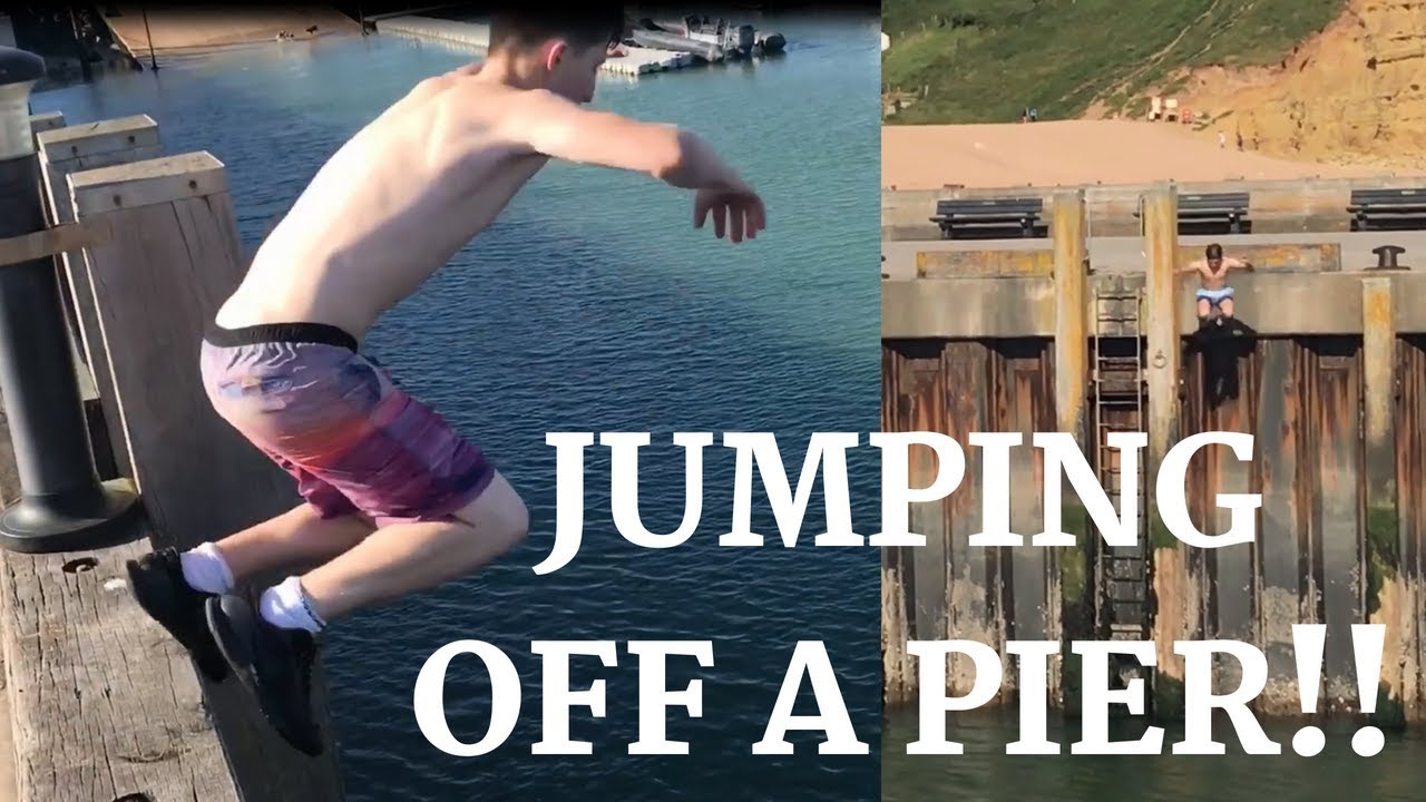 JUMPING OFF A PIER!! (HIGH) - YouTube