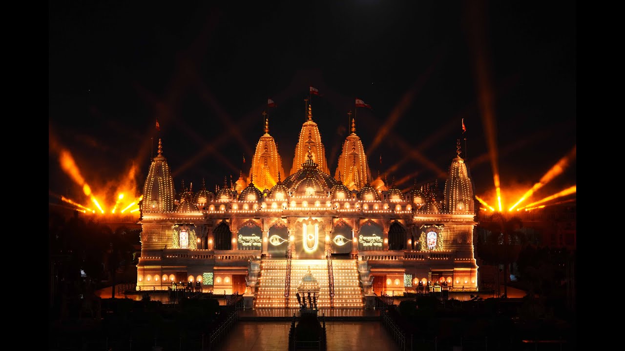 Temple Facade Projection | Shri Nar-Narayan Dev Dwishatabdi Mahotsav at Swaminarayan Temple Bhuj ...