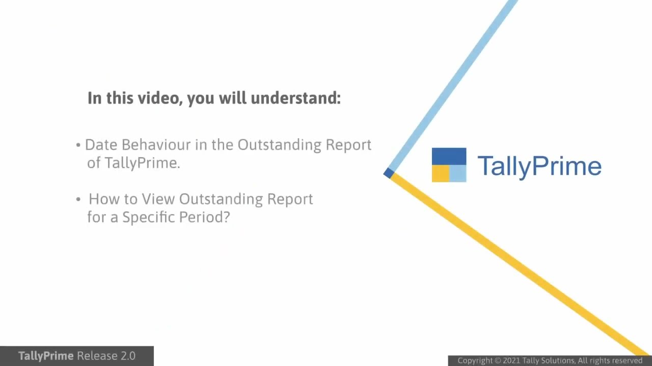 How to Check Outstanding Report in Tally Prime- Account receivable and ...