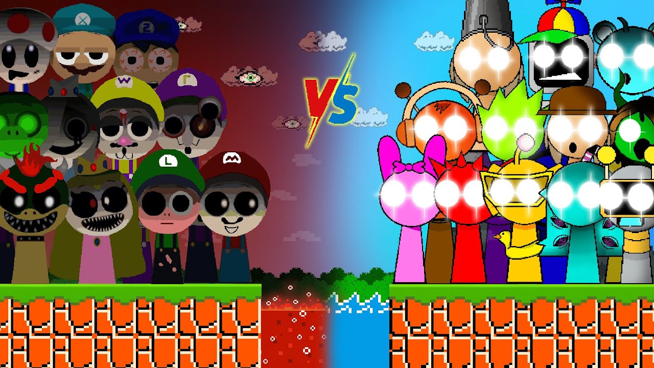 Mario Sprunki Horror Teams VS. All Sprunki Incredibox in Super Mario ...