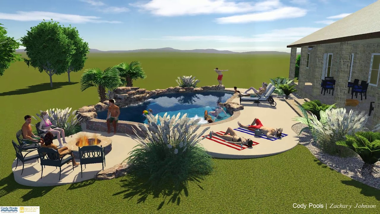 The Carroll Pool - Designed by Zach Johnson - Cody Pools - YouTube