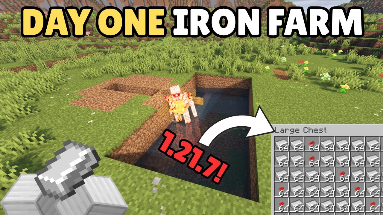 EASY Starter Iron Farm for Minecraft 1.21.7! - YouTube