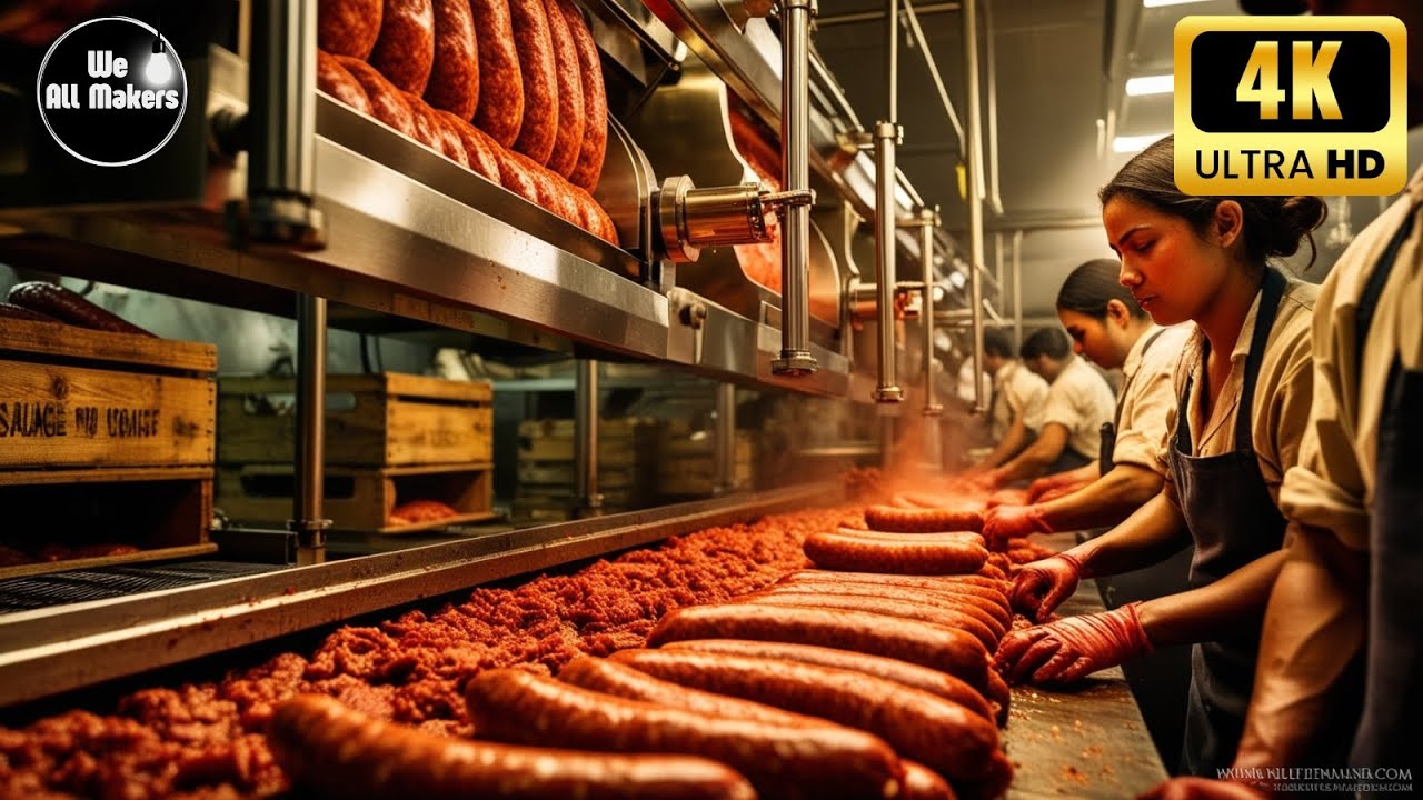 How The Sausage Is Made In Food Factory - YouTube