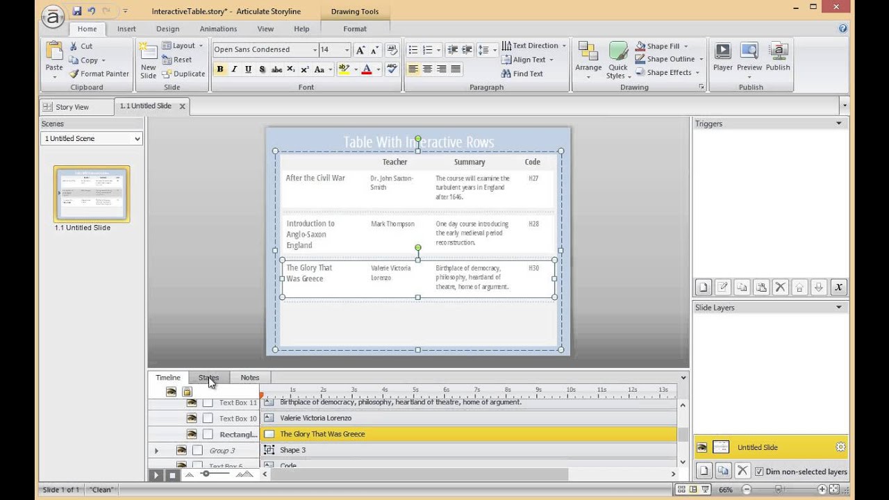 Articulate Storyline Tutorial How To Edit This Free Interactive Table Template Youtube