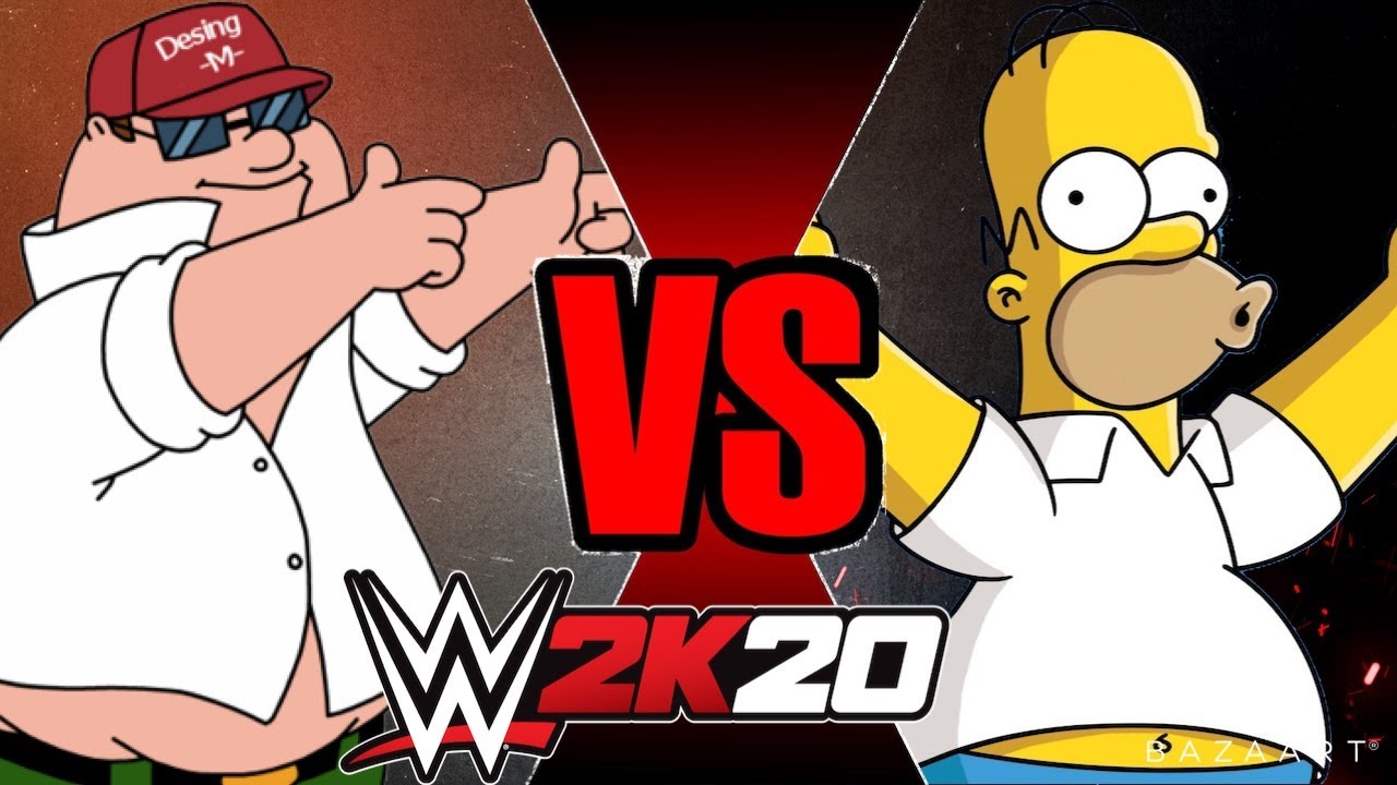 WWE 2K20 | Peter Griffin VS Homer Simpson - YouTube