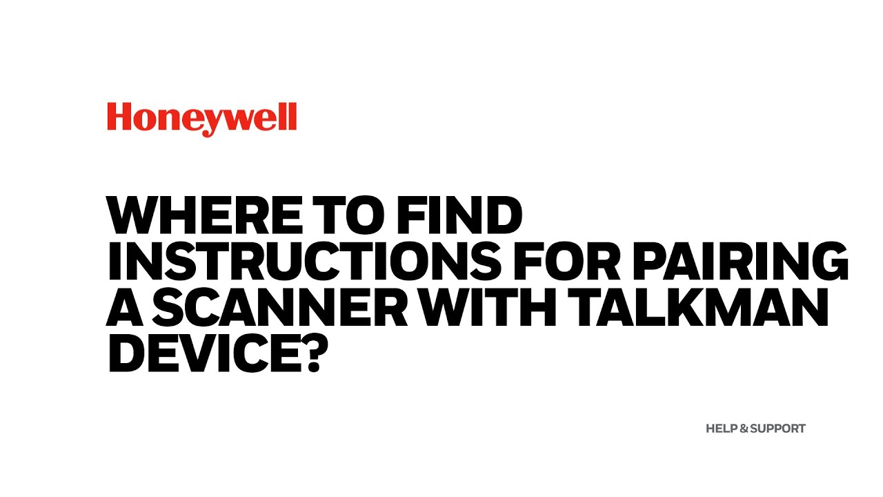Where to Find Instructions For Pairing a Scanner With Talkman Device ...