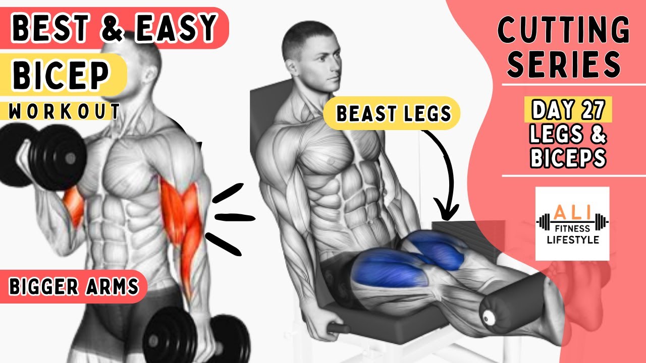 Cutting Series | Day 27 | Legs & Biceps | Best and Easiest Exercise for ...