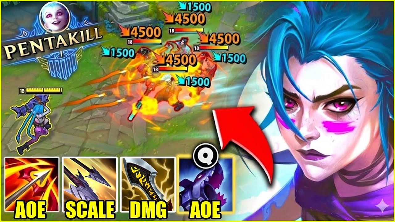 Jinx Aggressive Fight All Time 1v5 Build ( Crazy Damage ) - YouTube