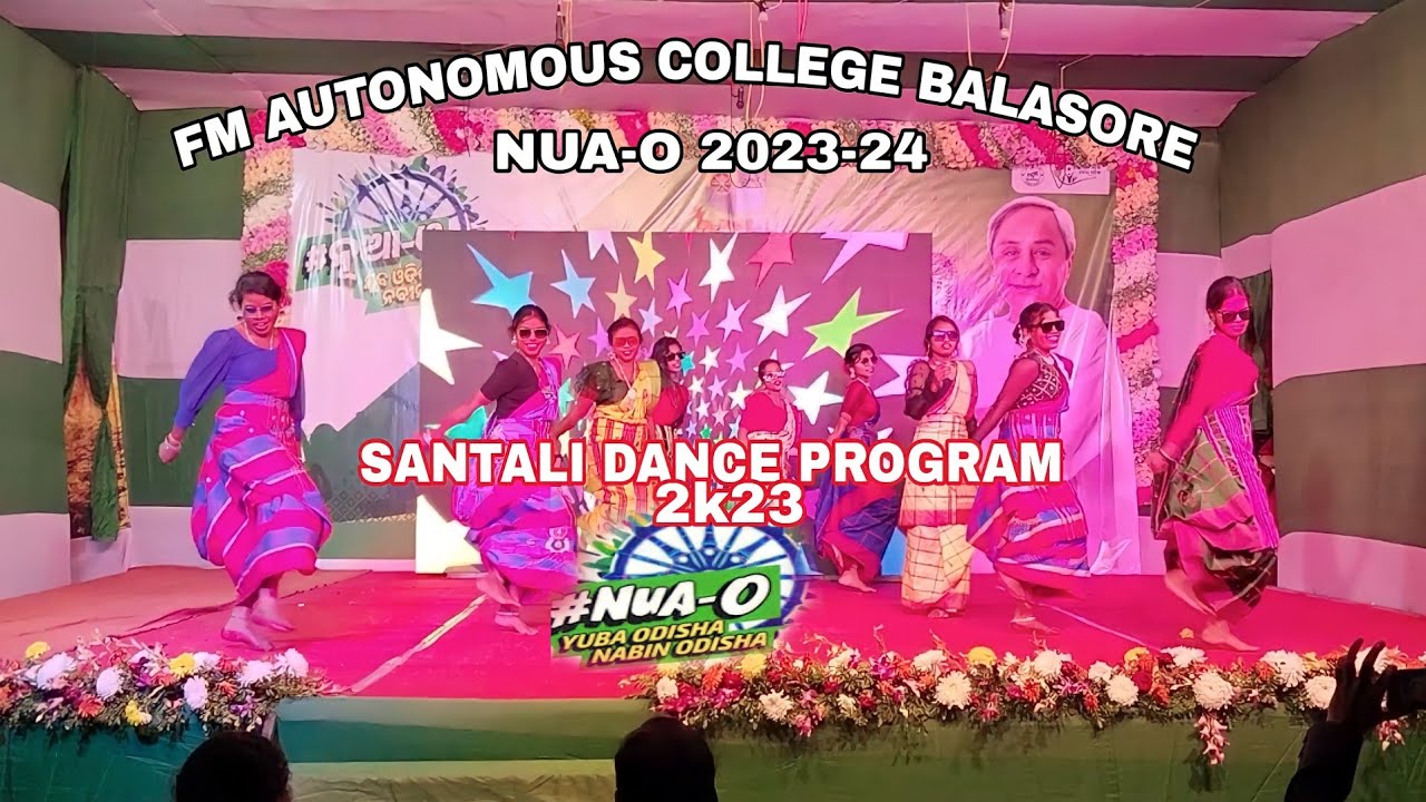 F.m Autonomous College, balasore//NUA-O Stage program Santali video ...