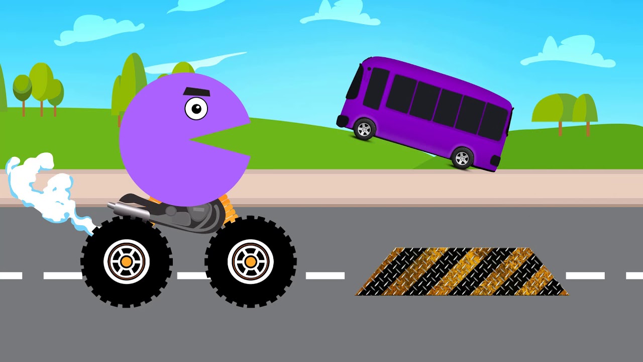 Baby Learn Colors - Pacman And School Bus Colorful - YouTube