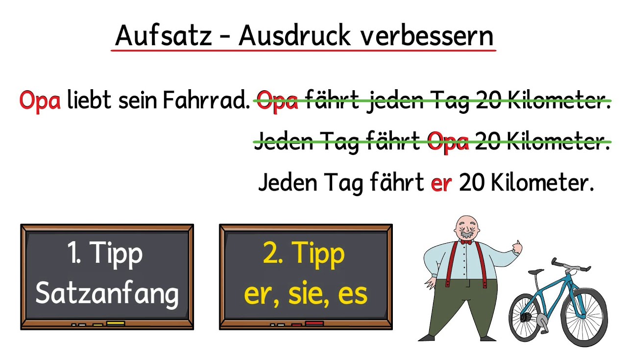 Ausdruck im Aufsatz verbessern - 2 einfach umsetzbare Tipps - YouTube