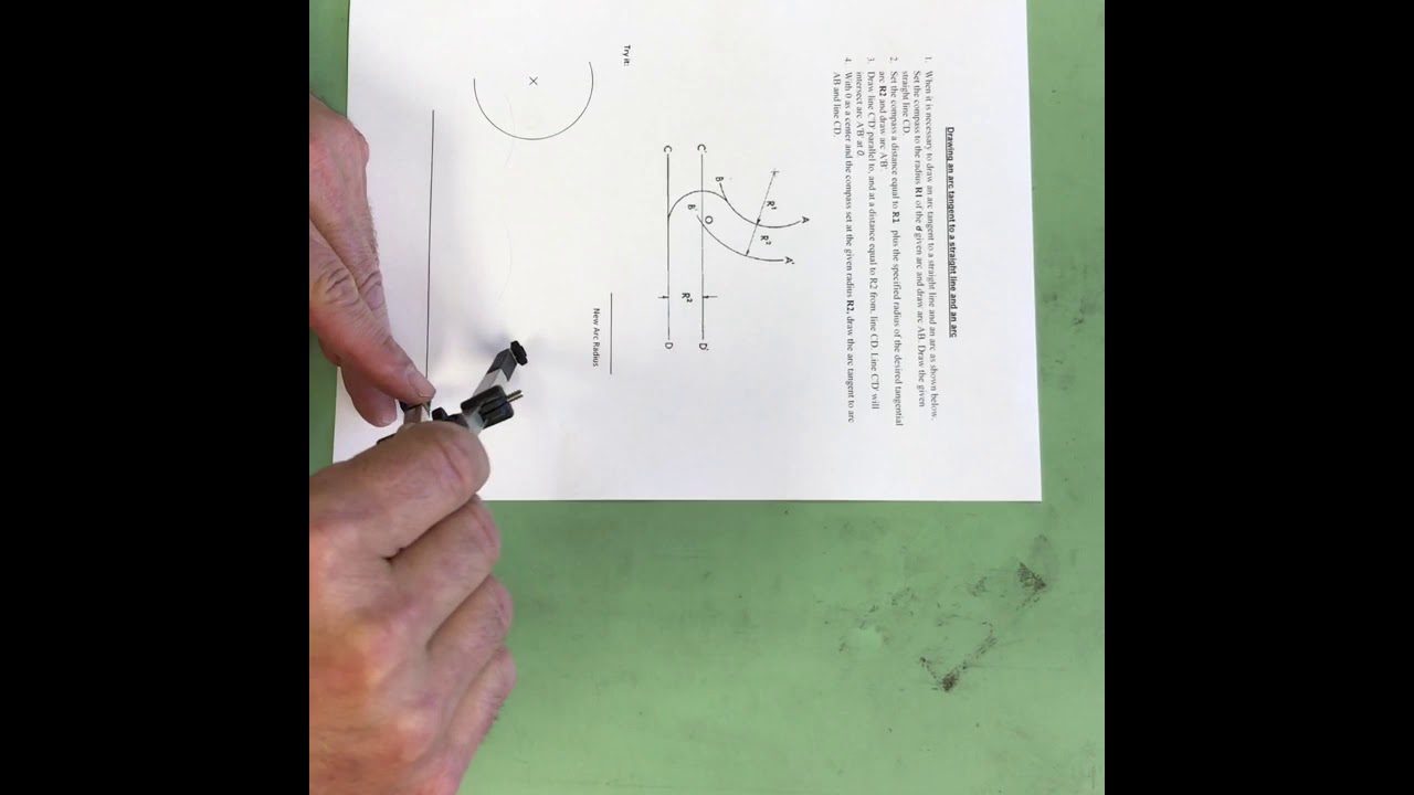 Draw an Arc Tangent to a Line and an Arc - YouTube