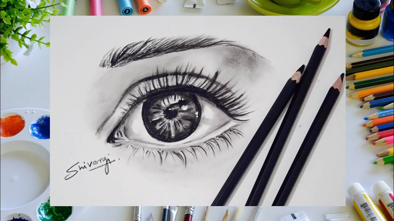 How to draw a realistic drawing || Easiest eye 👀 drawing tutorial ...