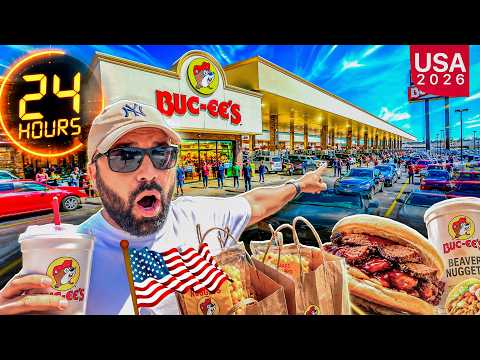 24 Hours at the World's Largest Gas Station ⏱️😱⛽Buc-ee's America 🇺🇸