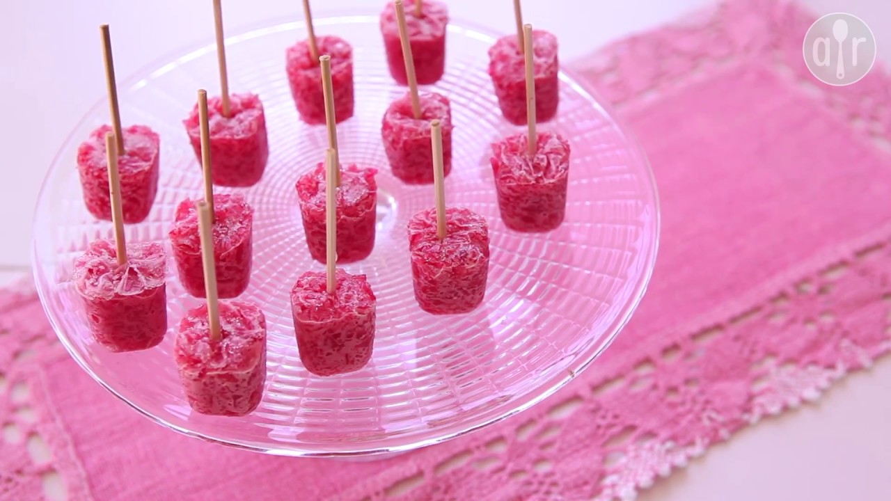 Raspberry ice lollies - YouTube