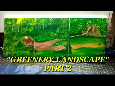 How To Paint Greenery Landscape Part 2. - YouTube
