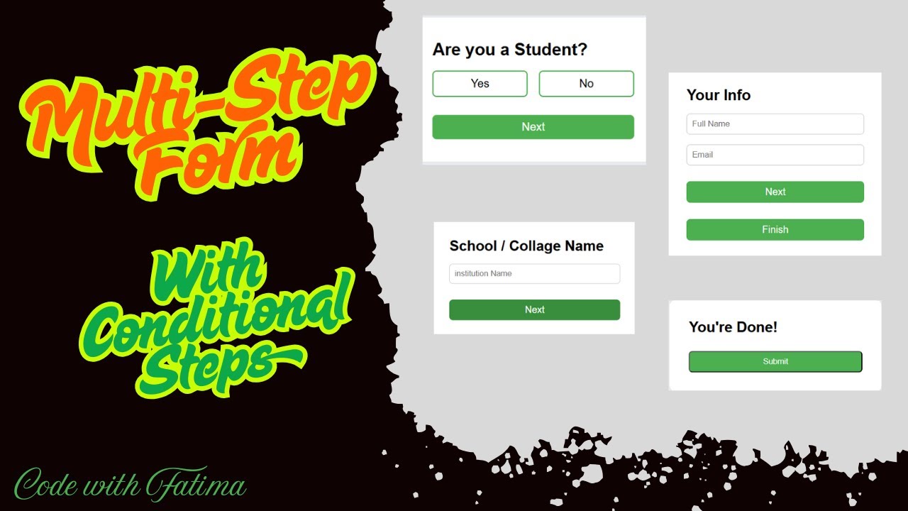 Multi-Step Form with Conditional Logic using HTML & CSS Only | CSS Form UI Design - YouTube