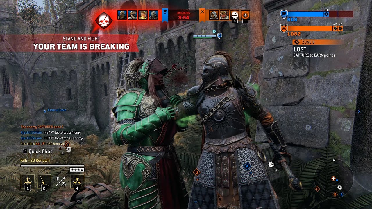 [For Honor] Multiplayer 4V4 Warmonger Knight Faction Gameplay - YouTube