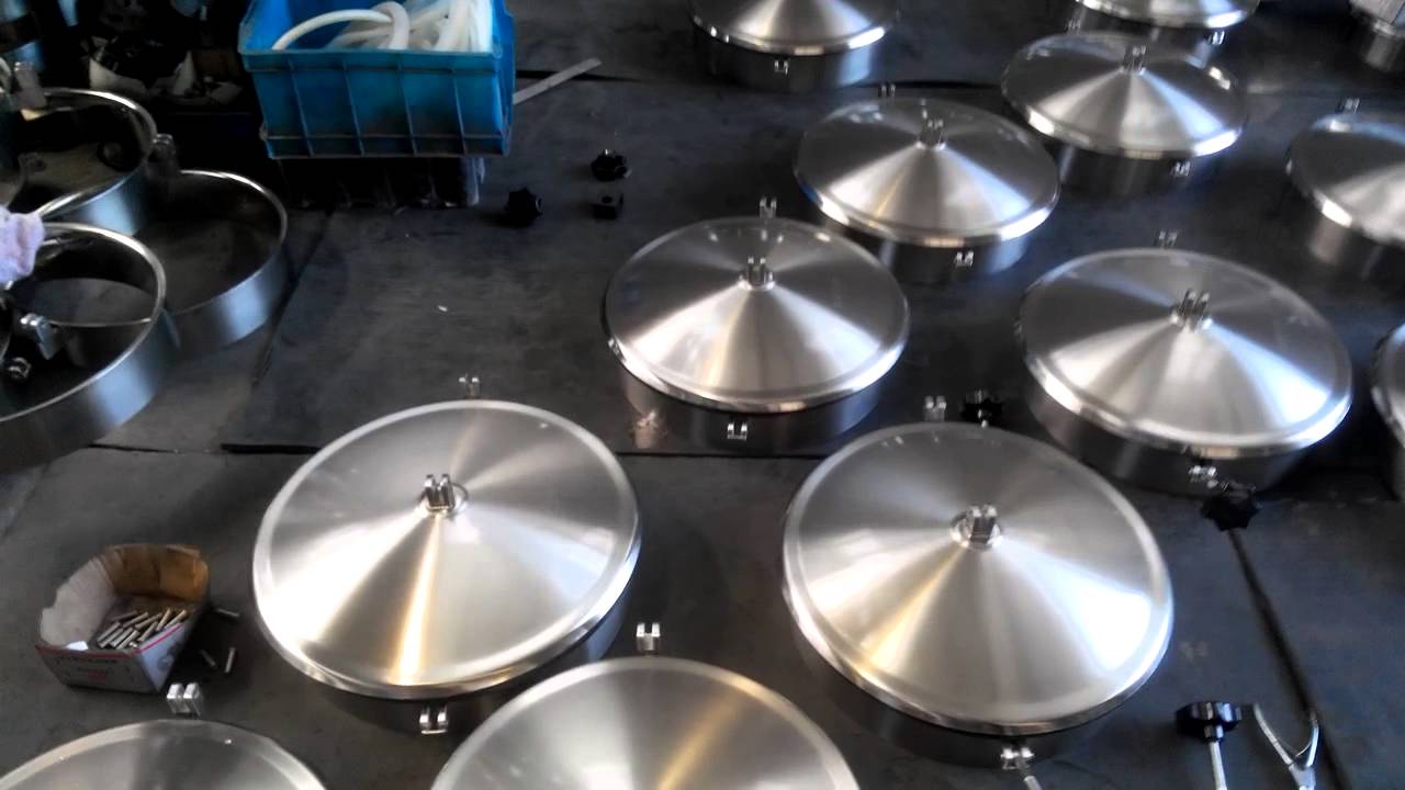 hygienic round manways outward side opening - YouTube