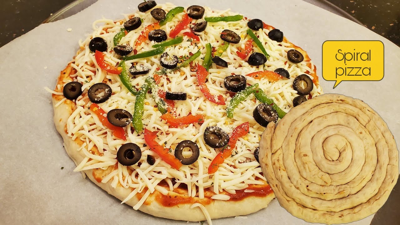 Spiral Pizza Stuffed with Minced Chicken - Top stove - YouTube