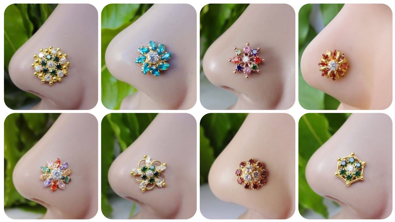 🌸🌸30+ Trendy Diamond Gold Nose Pin Design l Stylish Nose Pin l New ...