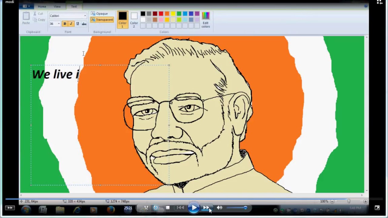 Narendra Modi's Anime_in MS Paint ♣_[FreeHand] - YouTube