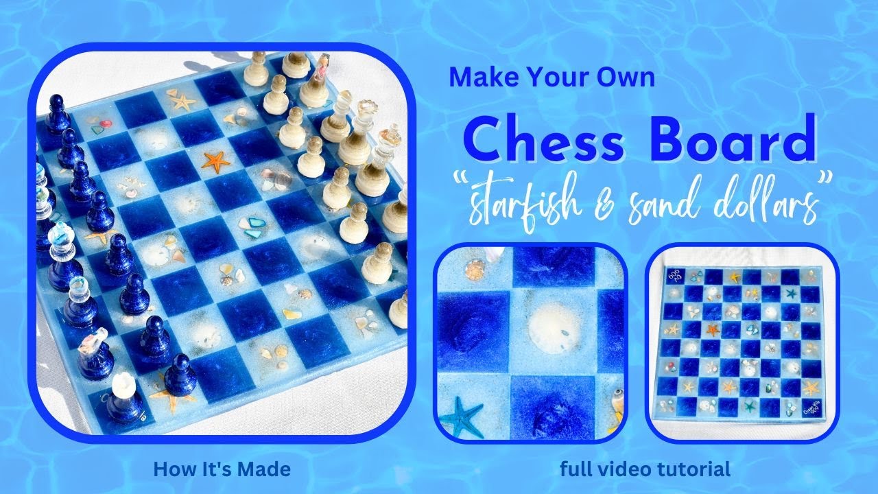 How to Create a Beach-themed CHESS BOARD with Starfish & Sand Dollars ...