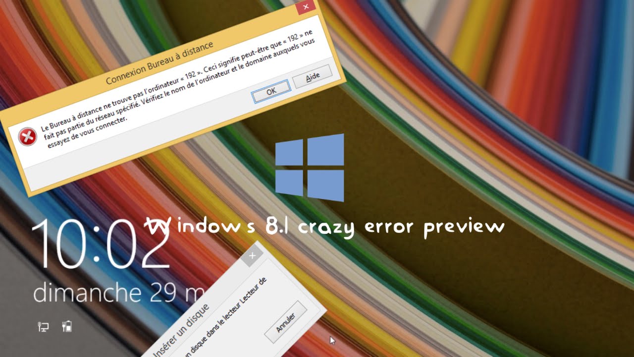 Windows 8.1 crazy error preview - YouTube