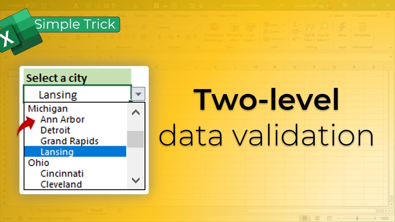 Two level Data Validation In Excel Simple Trick YouTube two-level-data-validation-in-excel-simple-trick-youtube