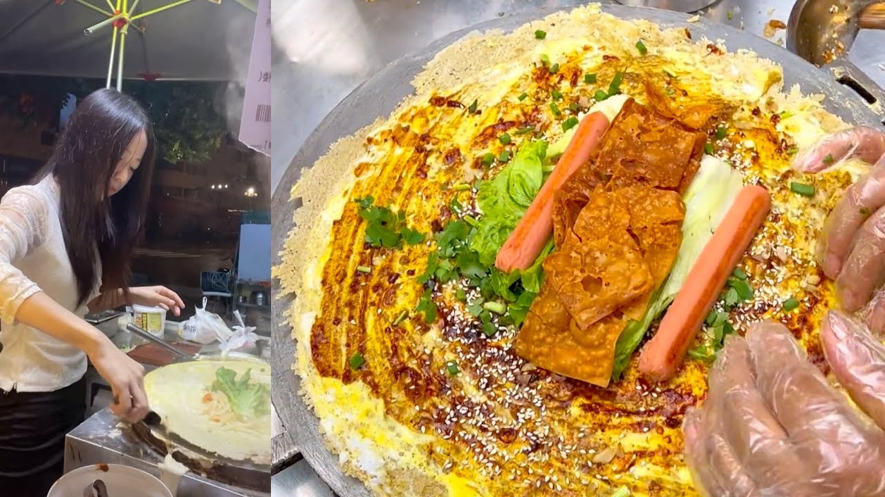 Cooking food live streaming, Selling pancakes on the street. #food # ...