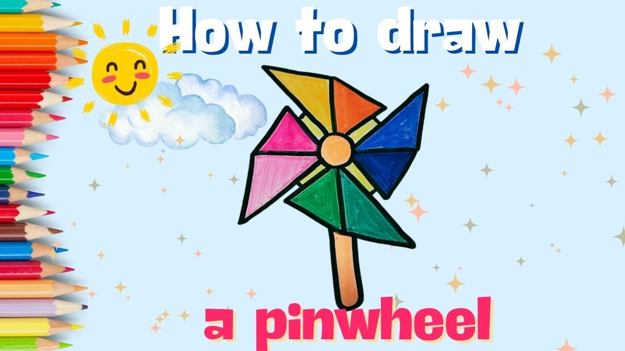 Drawing a pinwheel | Easy drawing | Step by step drawing for kids - YouTube