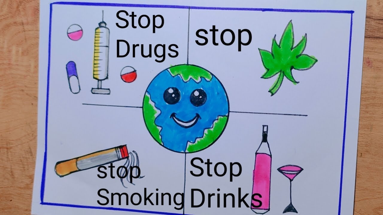 International Day Against Drugs Abuse Drawing / Anti Drugs Day Poster ...