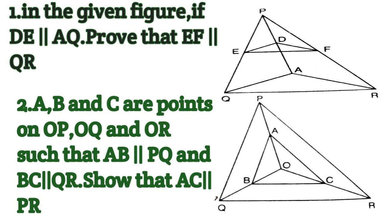 Triangle Class 10th || Understanding Thales Theorem || basic ...