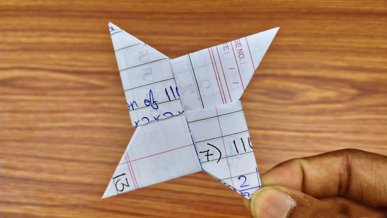 Easy No Glue Ninja Star - How To Make Shuriken Origami - YouTube