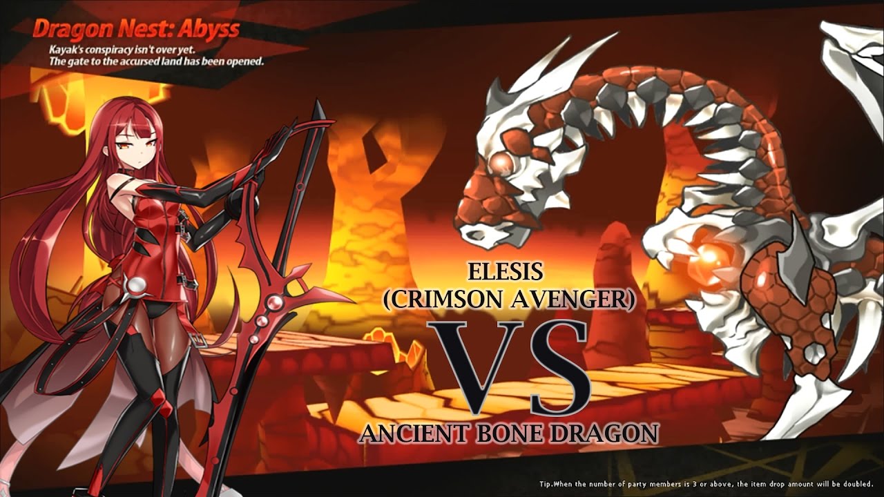 [Elsword] Elesis Level 99 VS Ancient Bone Dragon x45 Damage [Crimson ...