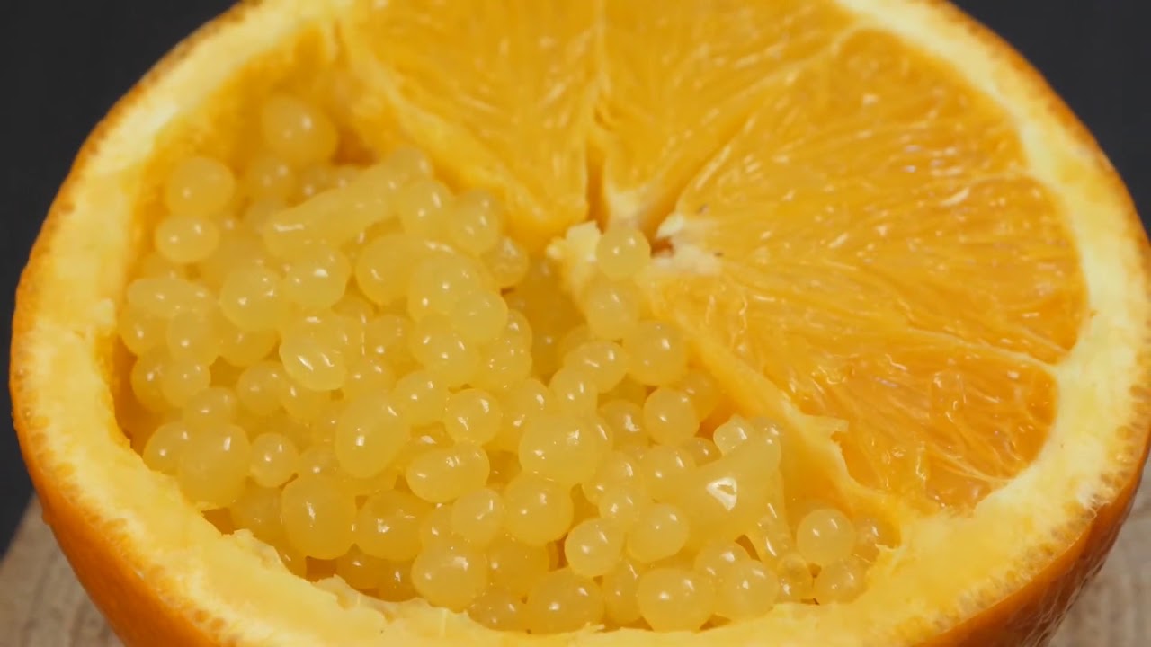 [쉽게 배우는 재밌는 요리] 색다른 식감 오렌지맛 캐비어[orange caviar] 만들기 - YouTube