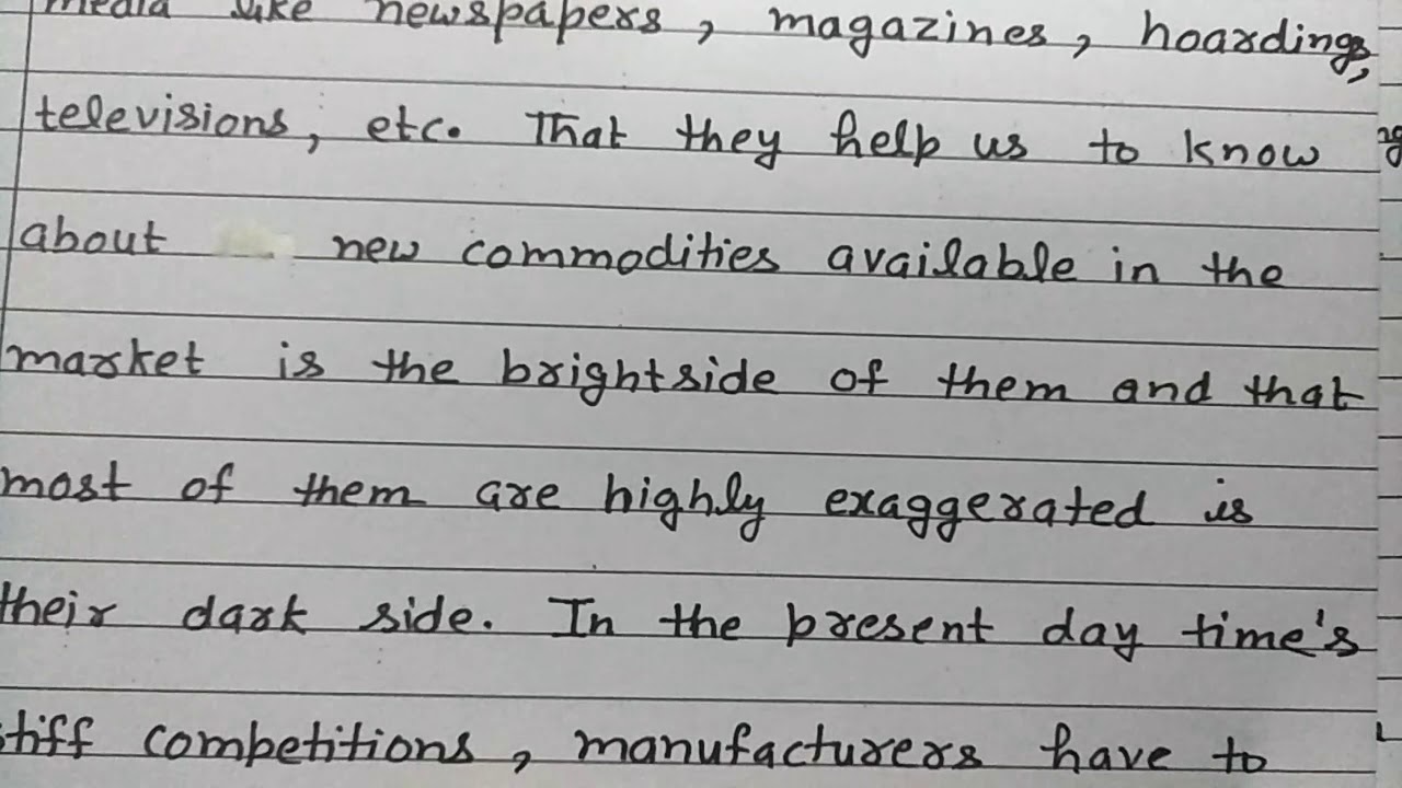 Advertisements A very short and smart paragraph in English for English ...