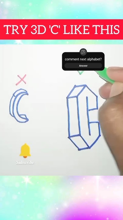 Draw C /how to draw 3D 'C'/3D drawind/dibujo letra C 3d drawing#shorts ...