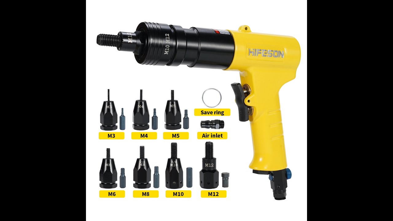 Pneumatic Air Rivet Nut Guns Insert threaded Pull Setter - YouTube