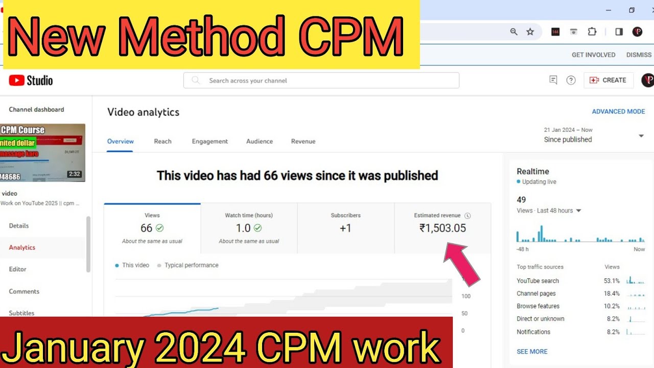 CPM Work on YouTube 2025 || cpm work new trick || CPM Work Kaise Kare ...