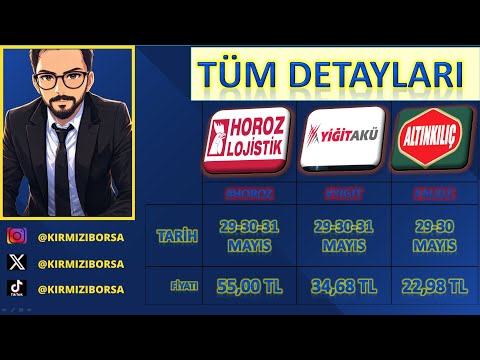 YİĞİT AKÜ , HOROZ LOJİSTİK, ALTINKILIÇ HALKA ARZLARI #halkaarz #borsa #hisse