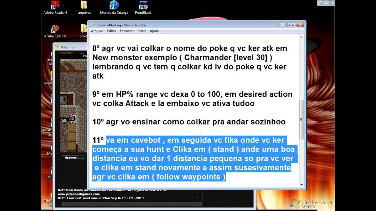Tutorial de como usar elfbot ng no poketibia :) - YouTube