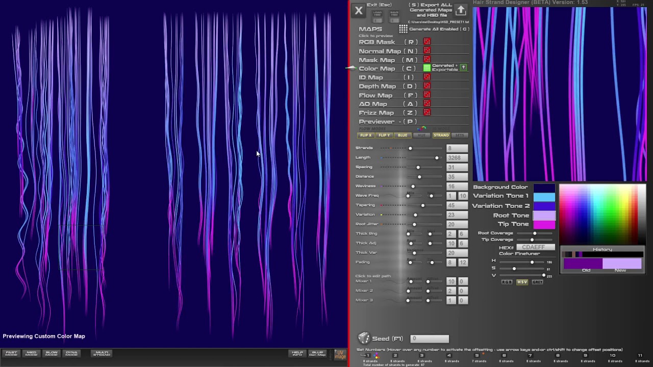 Hair Strand Designer - Version 1.53 - YouTube