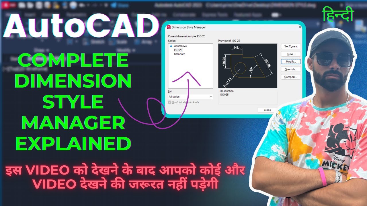 AutoCAD Dimension Style Manager Setting Full Explained with Example ...