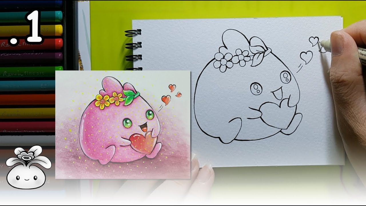 How to draw cute Pink Rosa P1 Sketch | Doodle Art Cute - YouTube
