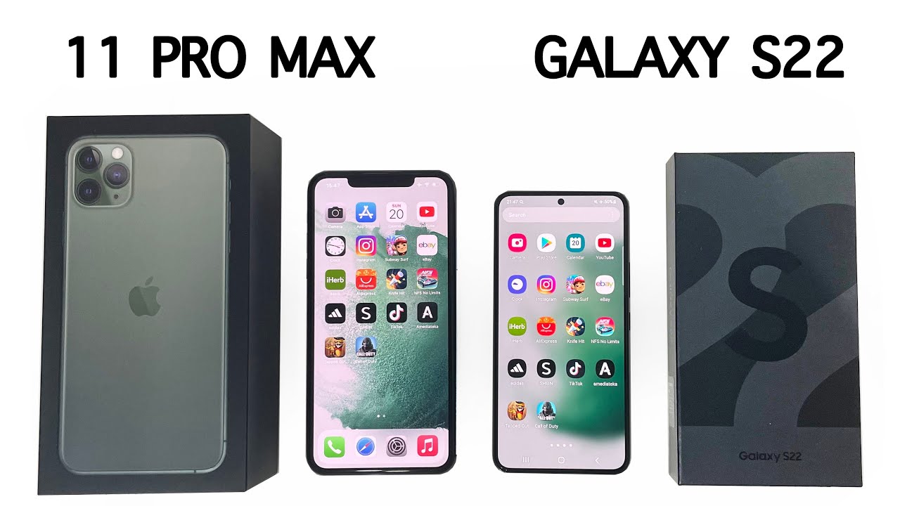 SAMSUNG Galaxy S22 vs iPhone 11 PRO MAX SPEED TEST - YouTube