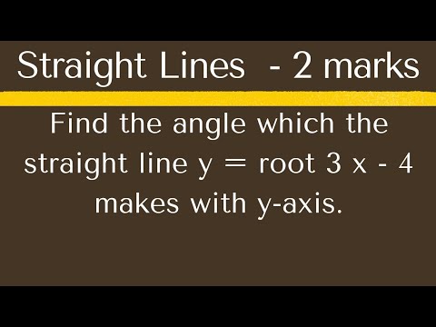 Find the angle which the straight line y = root 3 x – 4 makes with y ...